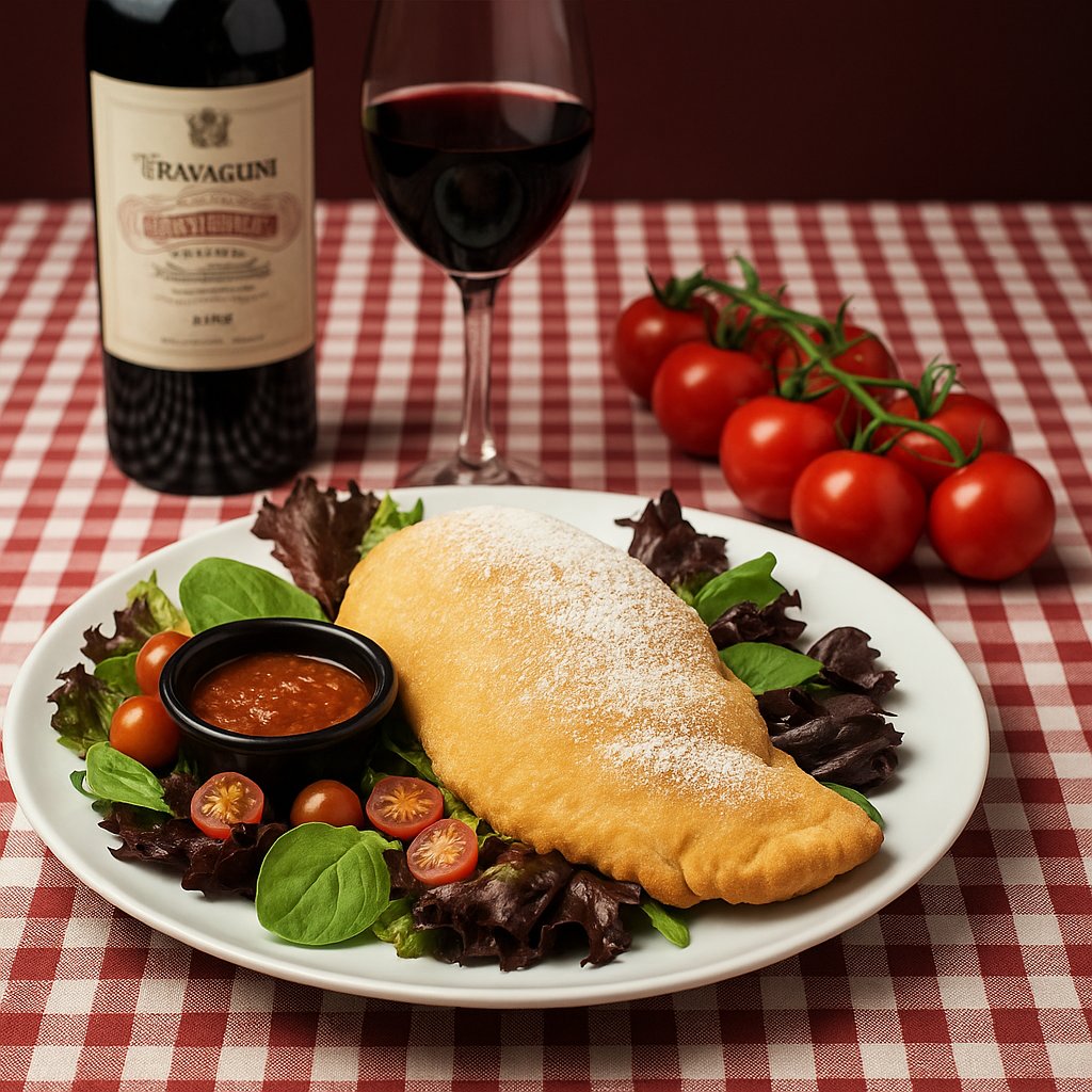 Pizza frita O'Vesuvio